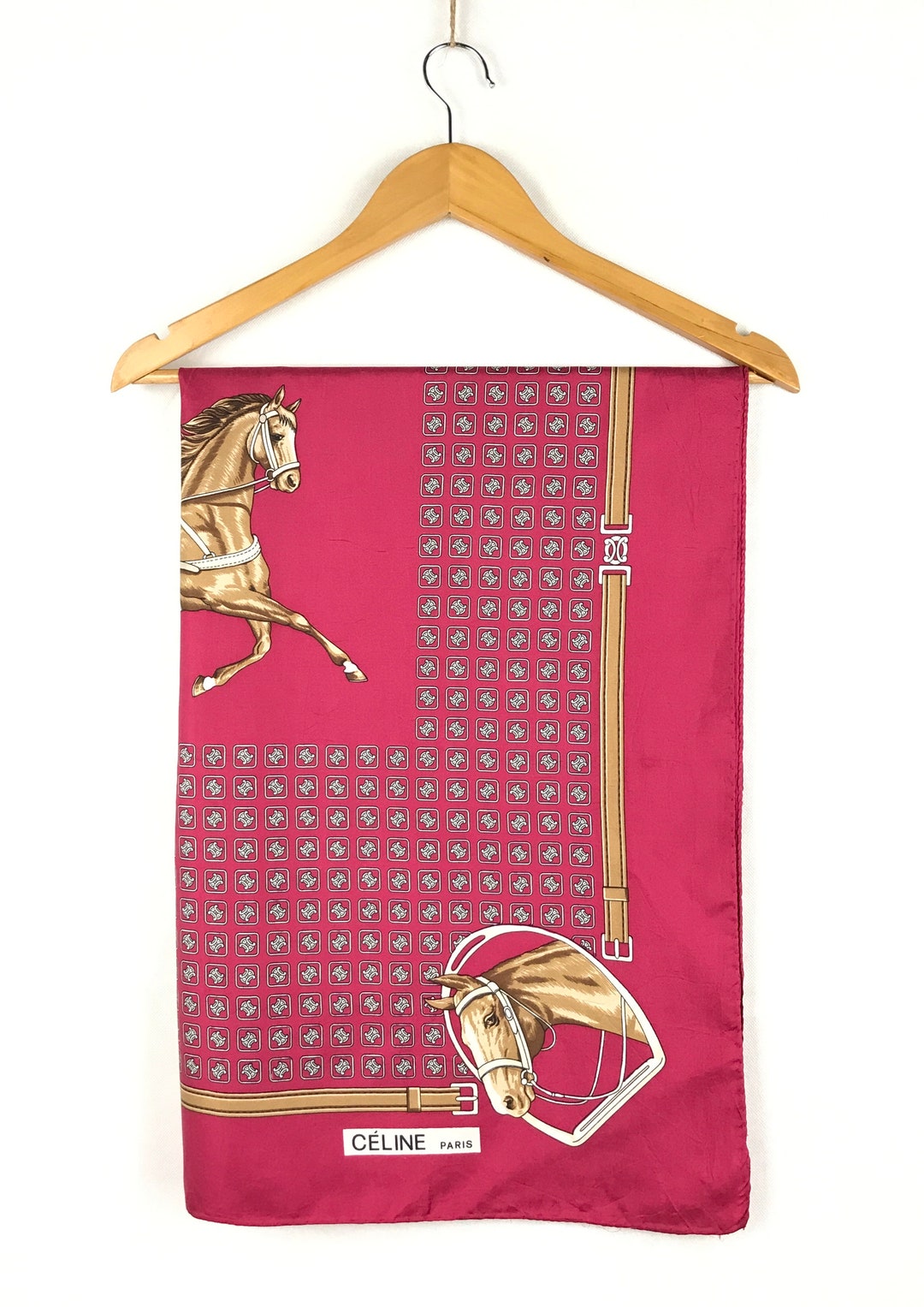 CELINE Scarf 33x33.5 Authentic Silk Scarves Silk Scarf Silk for Scarves ...