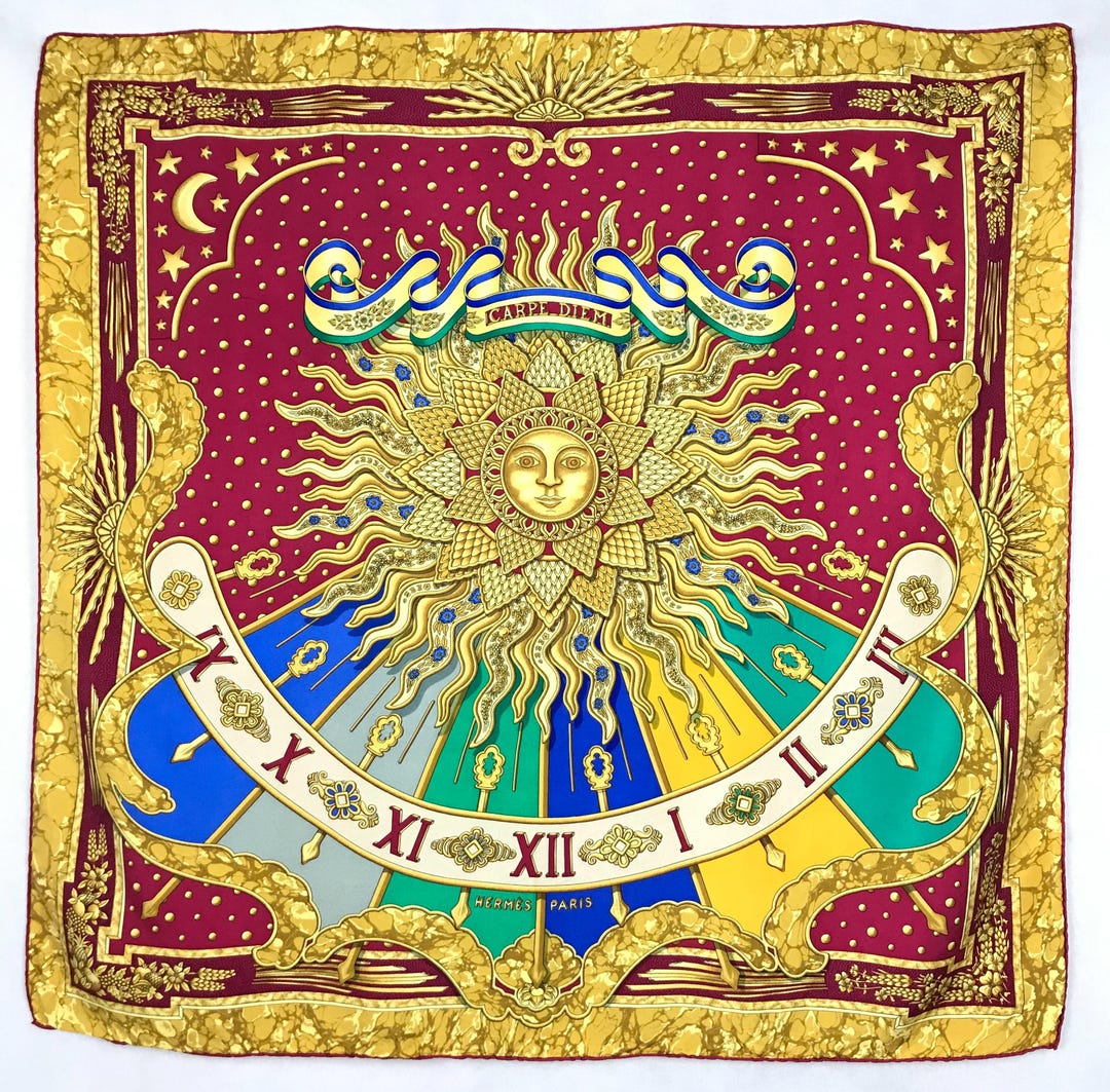 HERMES Silk Scarf: Authentic Vintage Luxury Designer Scarves Shawl 33.5 ...