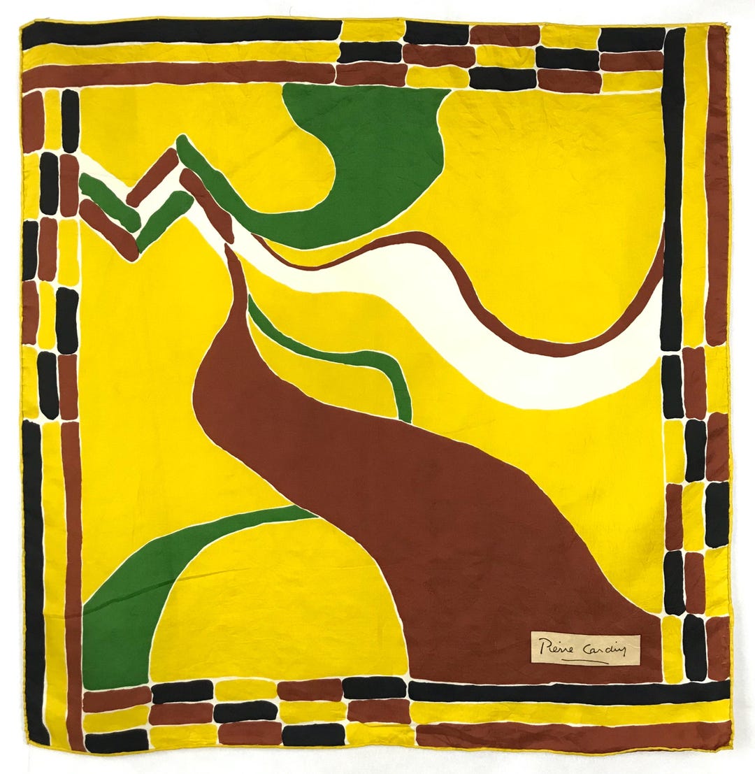 PIERRE CARDIN Scarf 25"x25.5" Authentic Silk Scarves Silk Scarf Silk ...