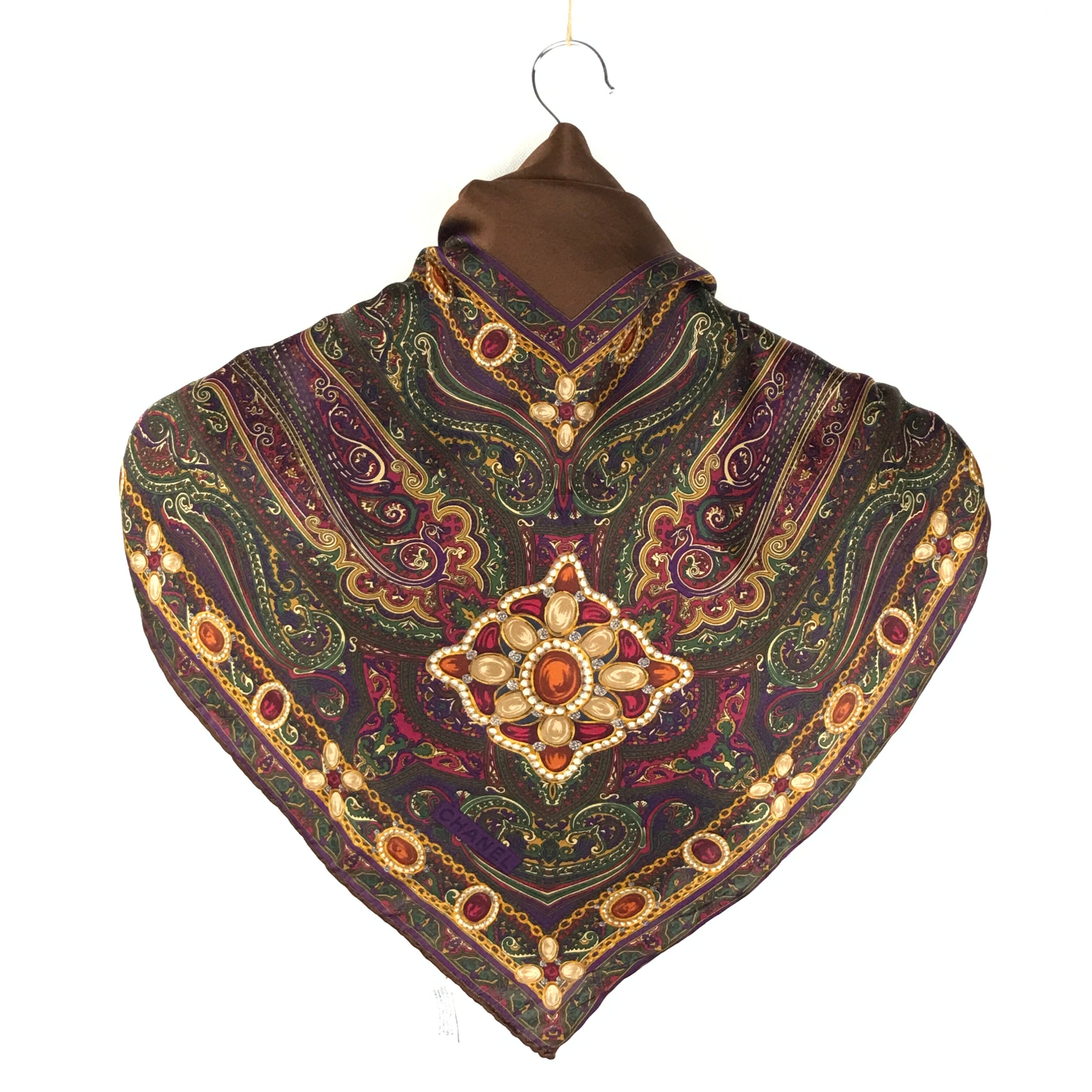 CHANEL Scarf 37x37 Authentic Silk Scarves Silk Scarf Silk for Scarves ...