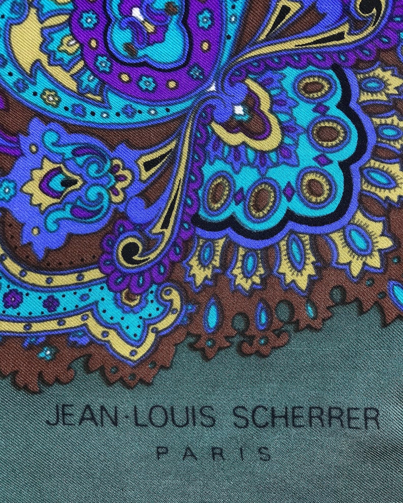 JEAN LOUIS SCHERRER Silk Scarf: Authentic Vintage Luxury Designer ...