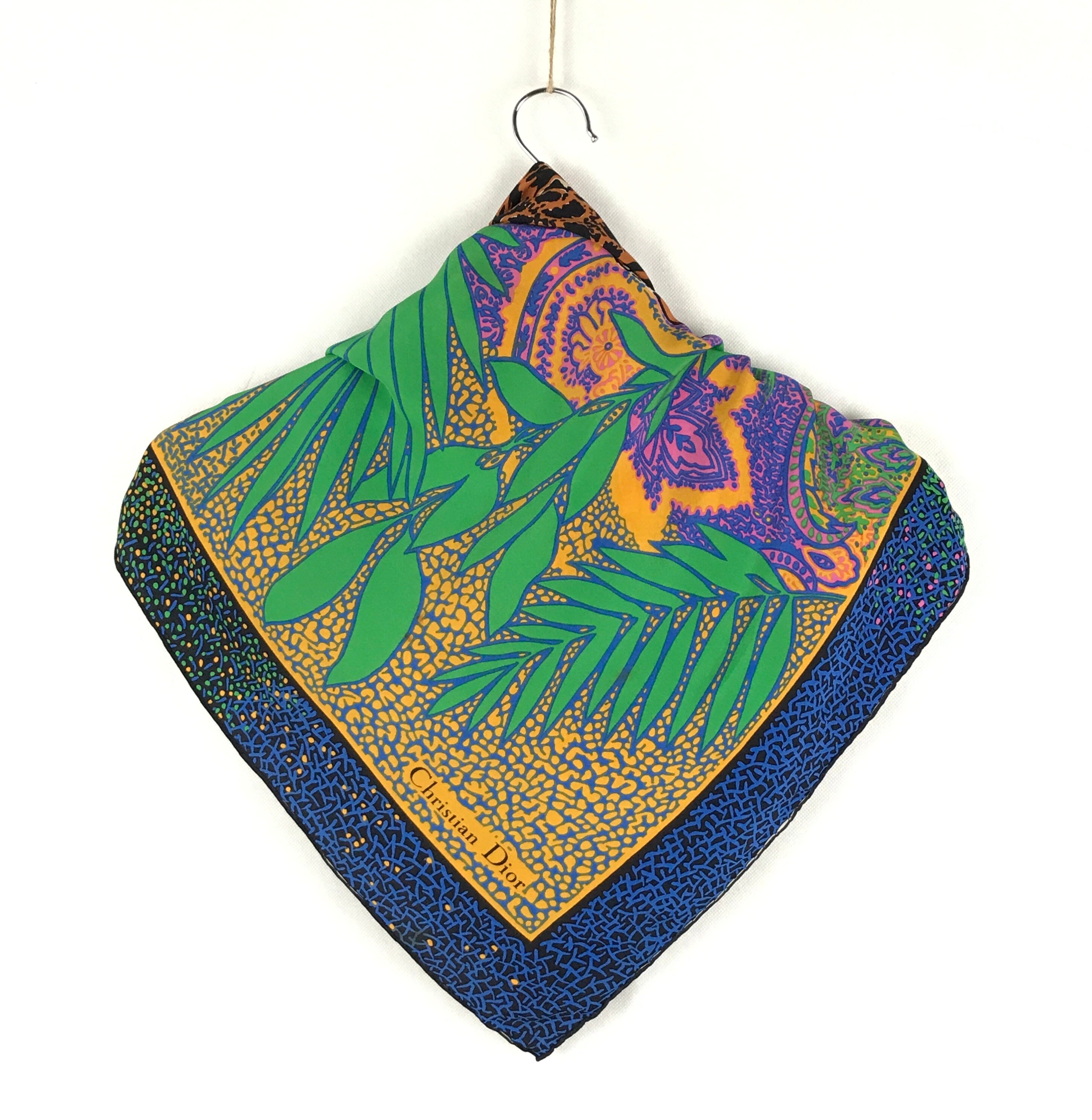 CHRISTIAN DIOR Scarf 32x32.5 Authentic Silk Scarves Silk Scarf Silk for ...