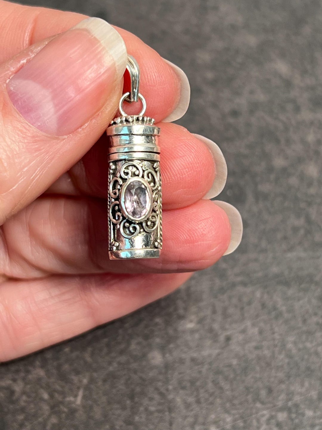 Pill Box Pendant, Tube Model Pendant, Silver Box Pendant, Locket ...