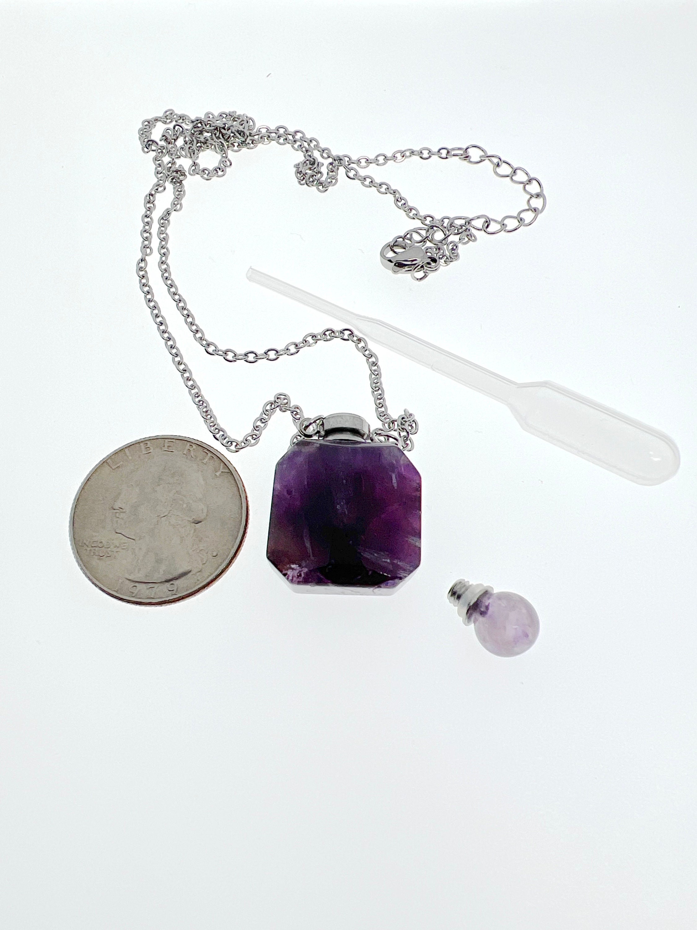 Gemstone Memorial Necklace, Pet Ashes, Crystal Ashes Keepsake, Natural ...