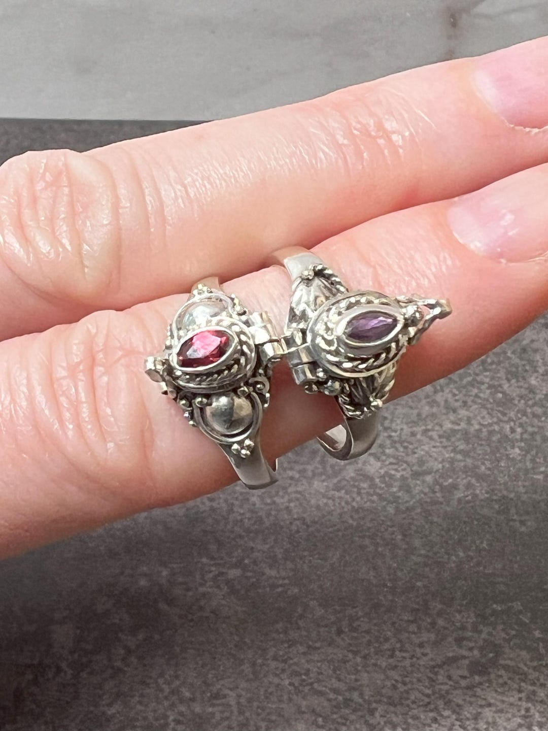 Poison Ring, Vintage Poison Ring, Openable Ring, Silver Box Ring ...