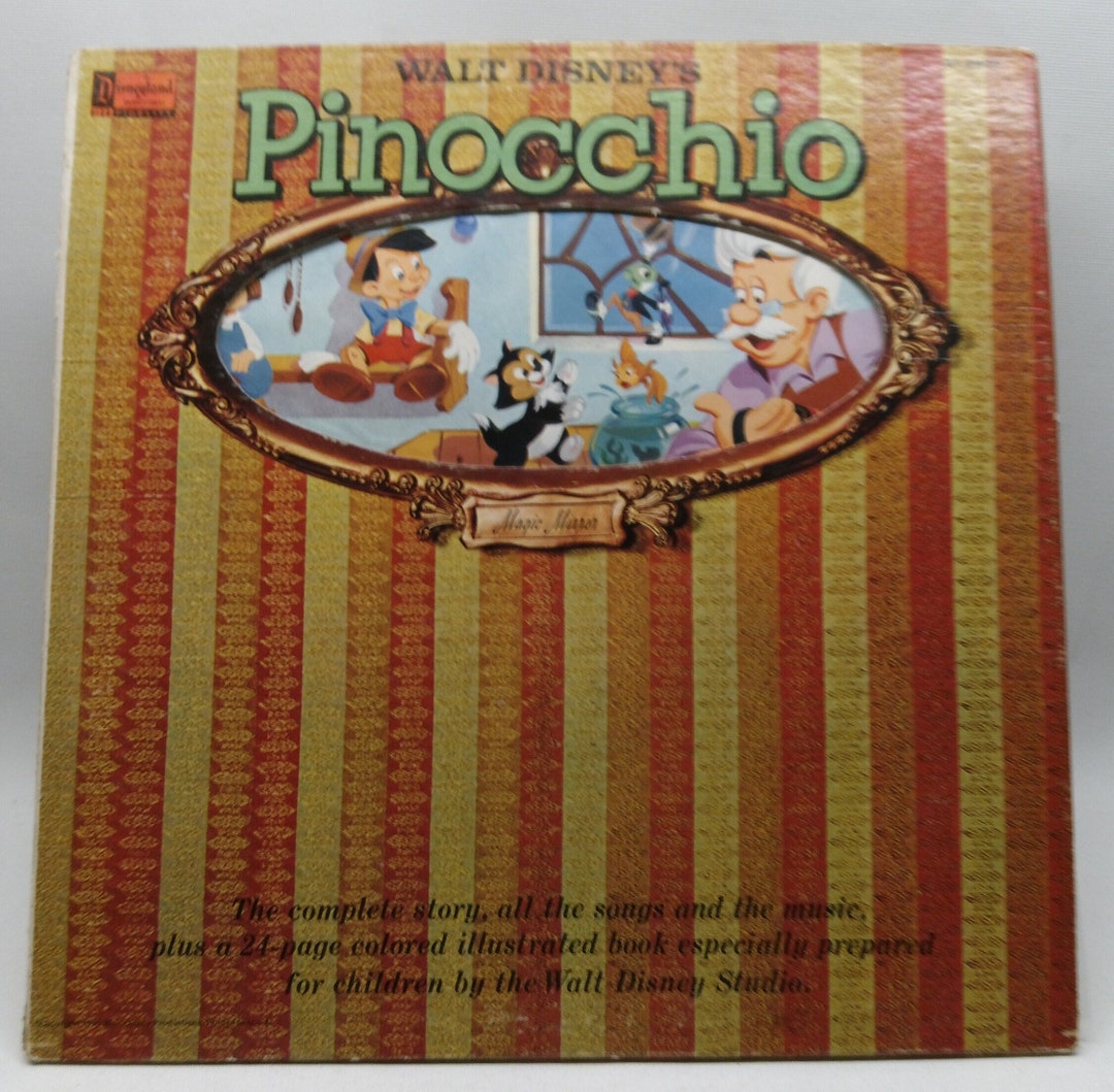 Walt Disney-pinocchio-magic Mirror-1960 Walt Disney Production Vinyl LP ...