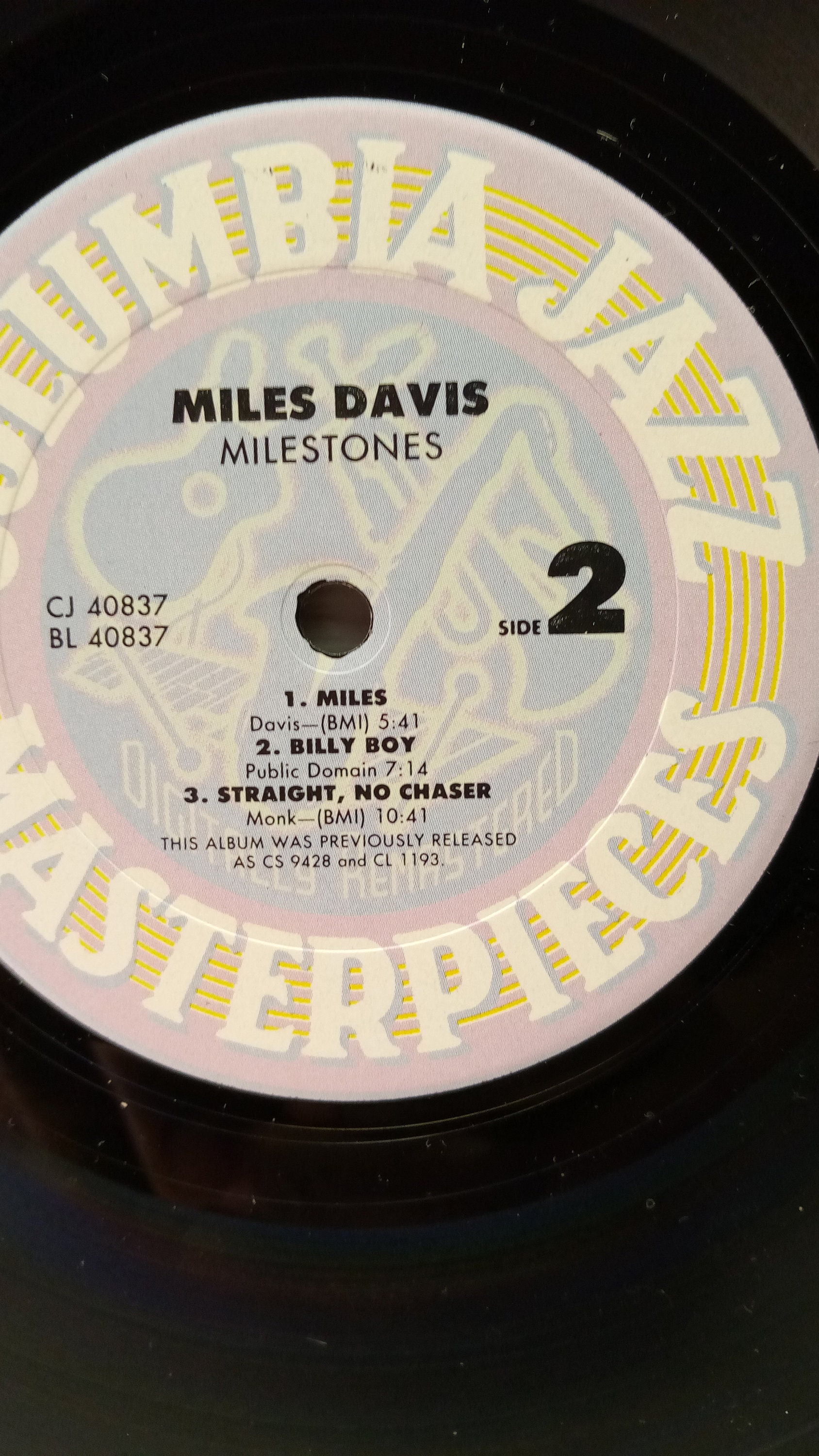 Milestones-miles Davis 1987 CBS Inc. Columbia Jazz Masterpieces Album ...