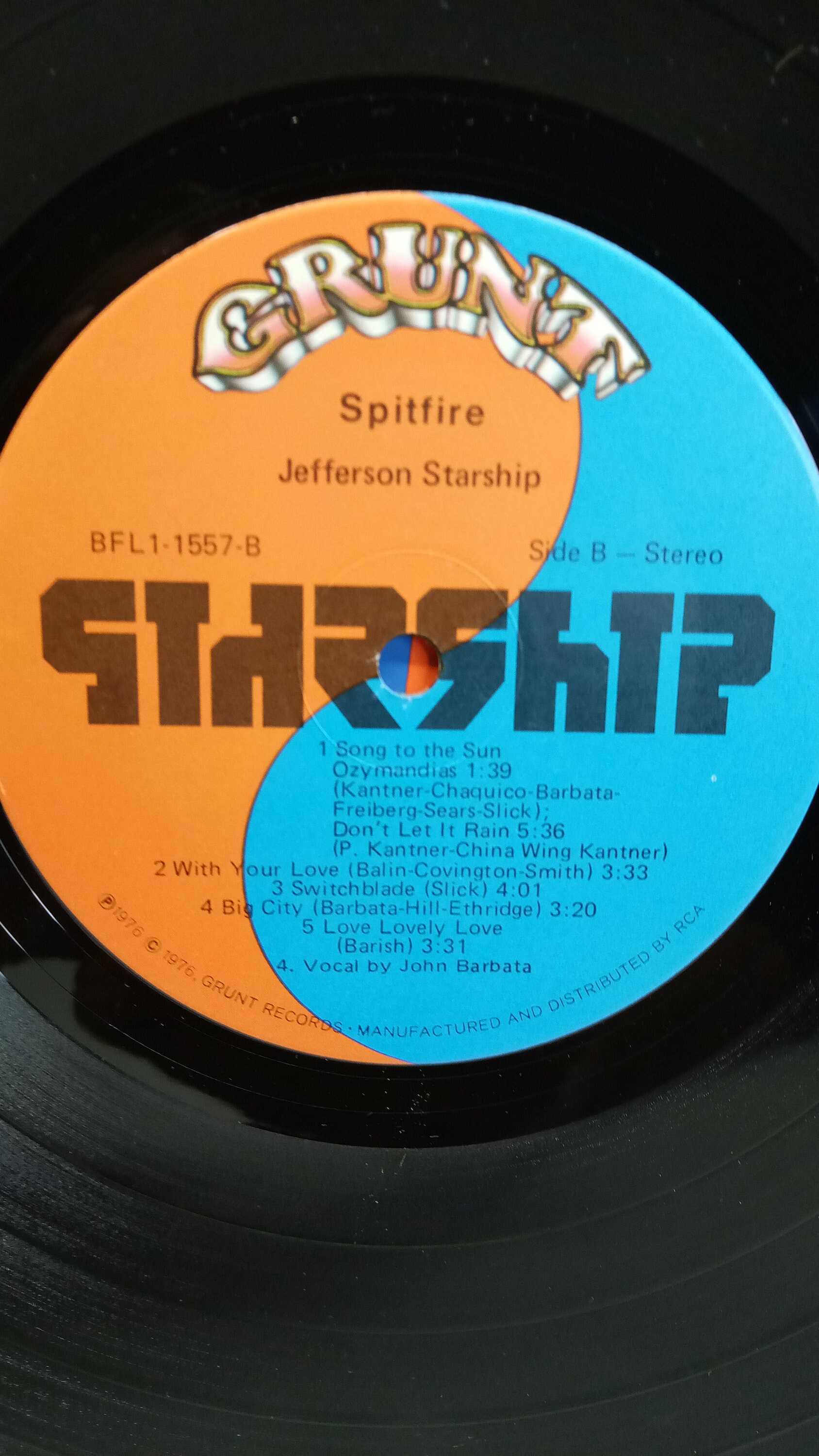 Jefferson Starship- Spitfire-1976 Grunt Records Vinyl LP BFL1-1557 - Etsy
