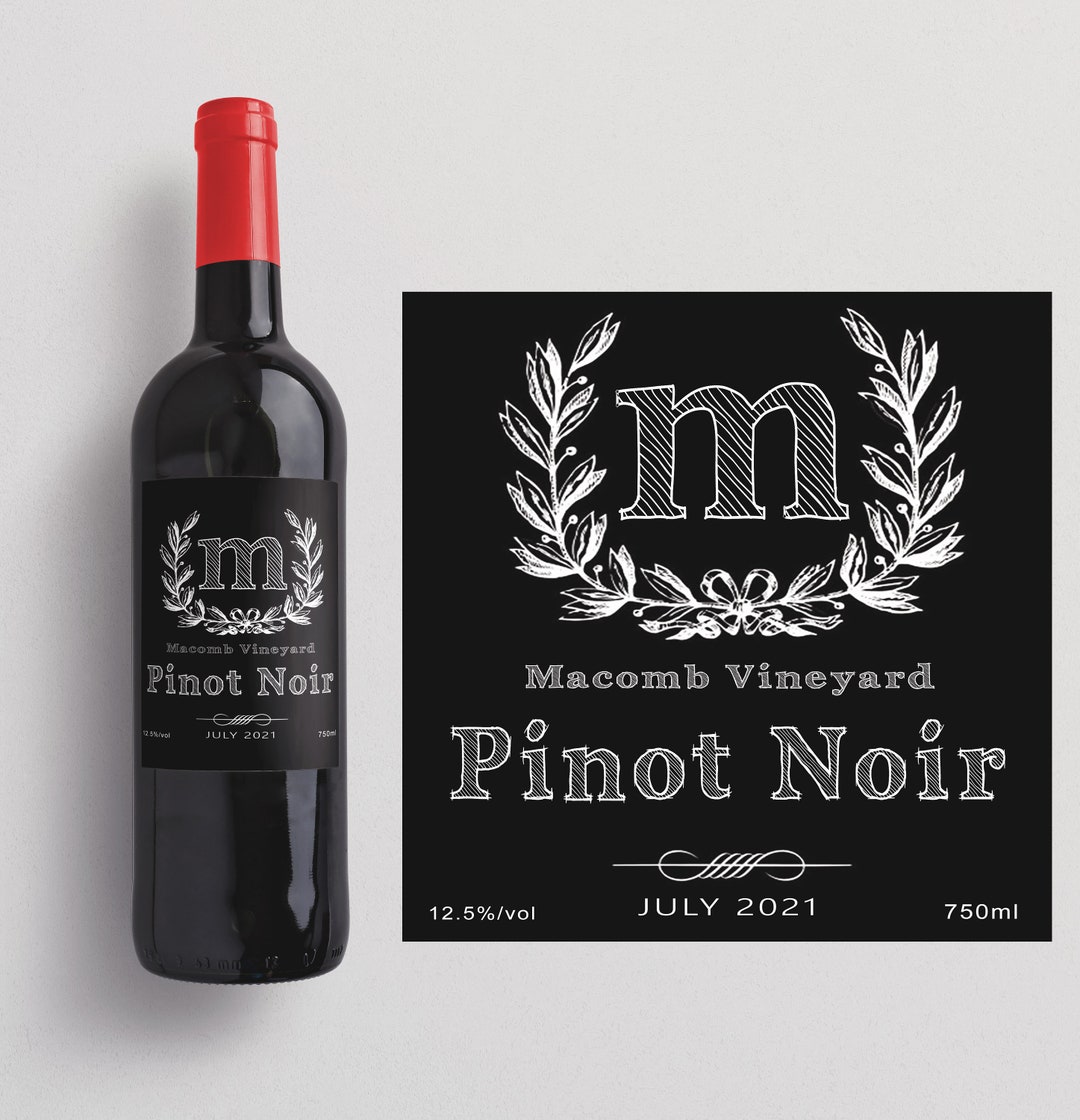 Monogram Custom Wine Label - Wedding Wine Label - Wedding Gift ...