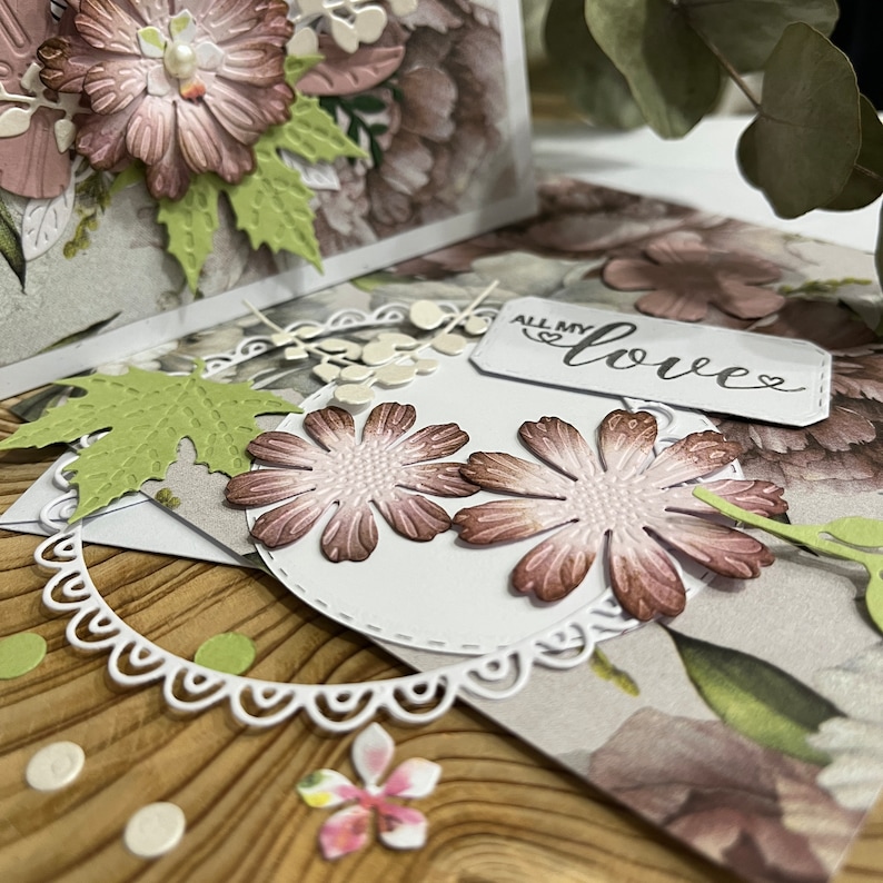 DIY Floral Card Making Kit – Handmade Embossed Card & Envelope - Etsy