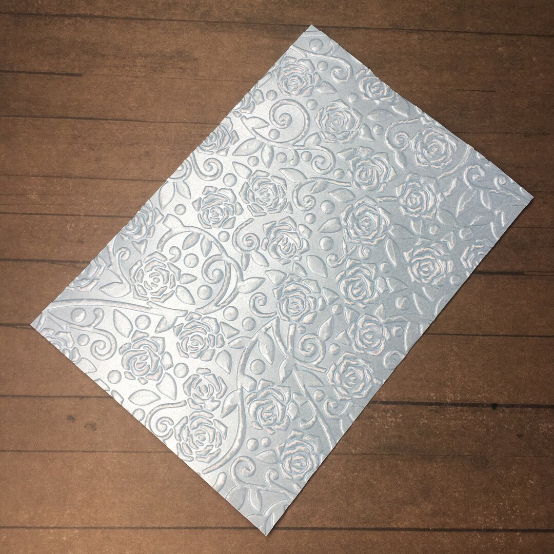 Embossed Pearlised Rose Paper Cards - for Cardmaking, Scrapbooking and ...