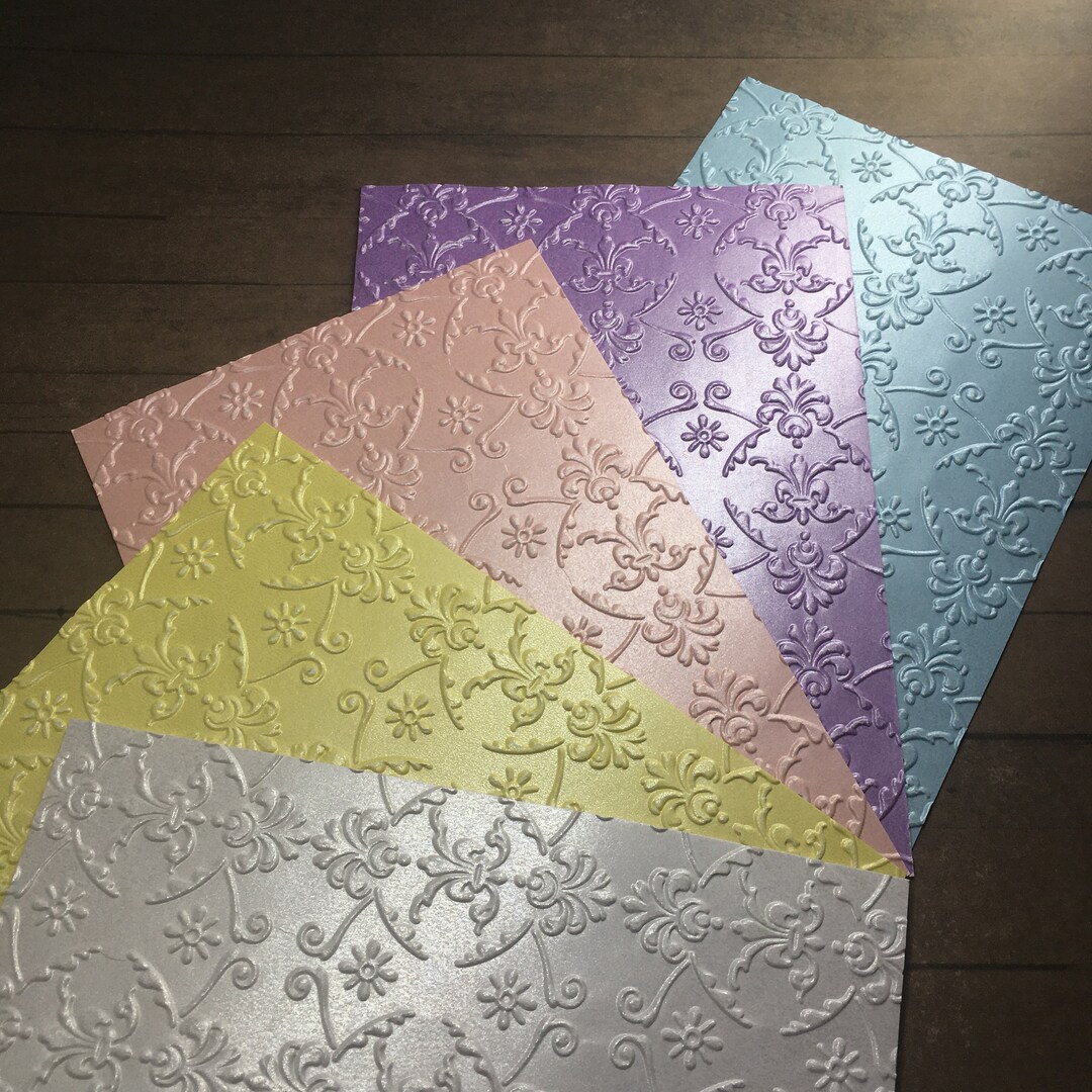 4 X Emboss Pearlised Paper Cards - Components for Handmade Cards - Etsy