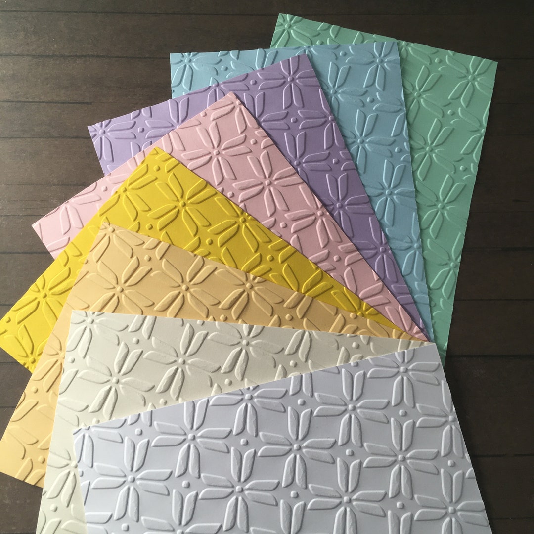 4 X Embossed Paper Cards - Components for Handmade Cards - Etsy