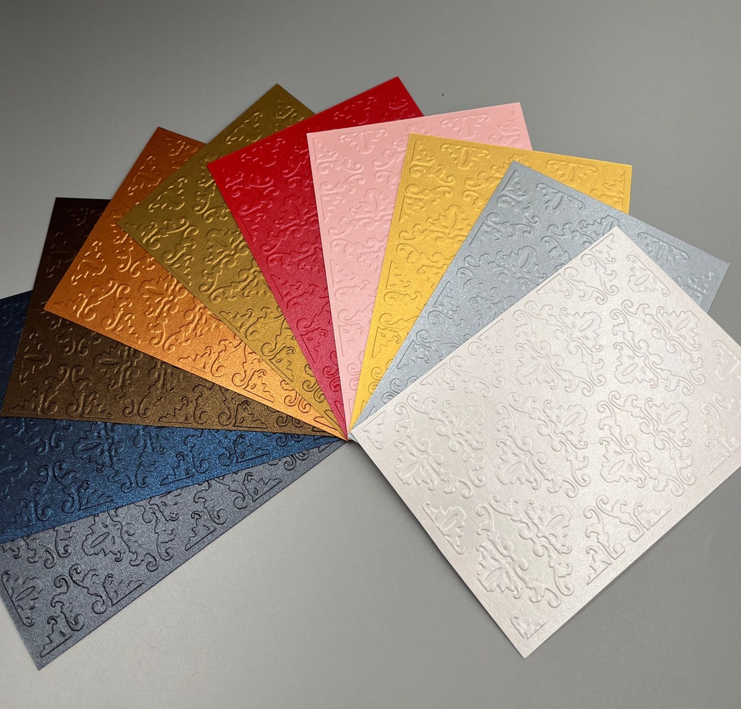 Embossed Flower Pearlised Paper Cards - Components for Handmade Cards ...