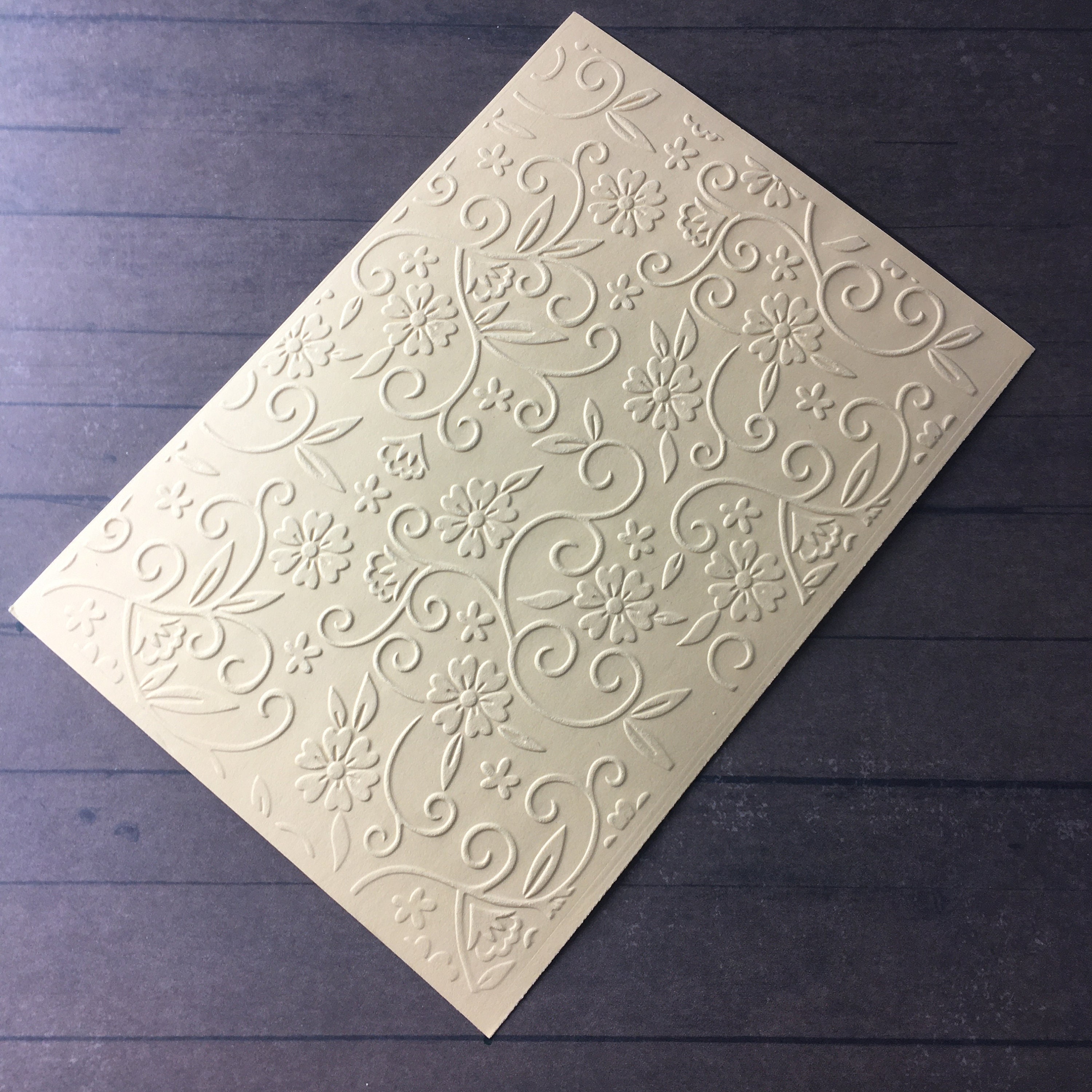 4 X Embossed Flower Paper Cards Components for Handmade - Etsy