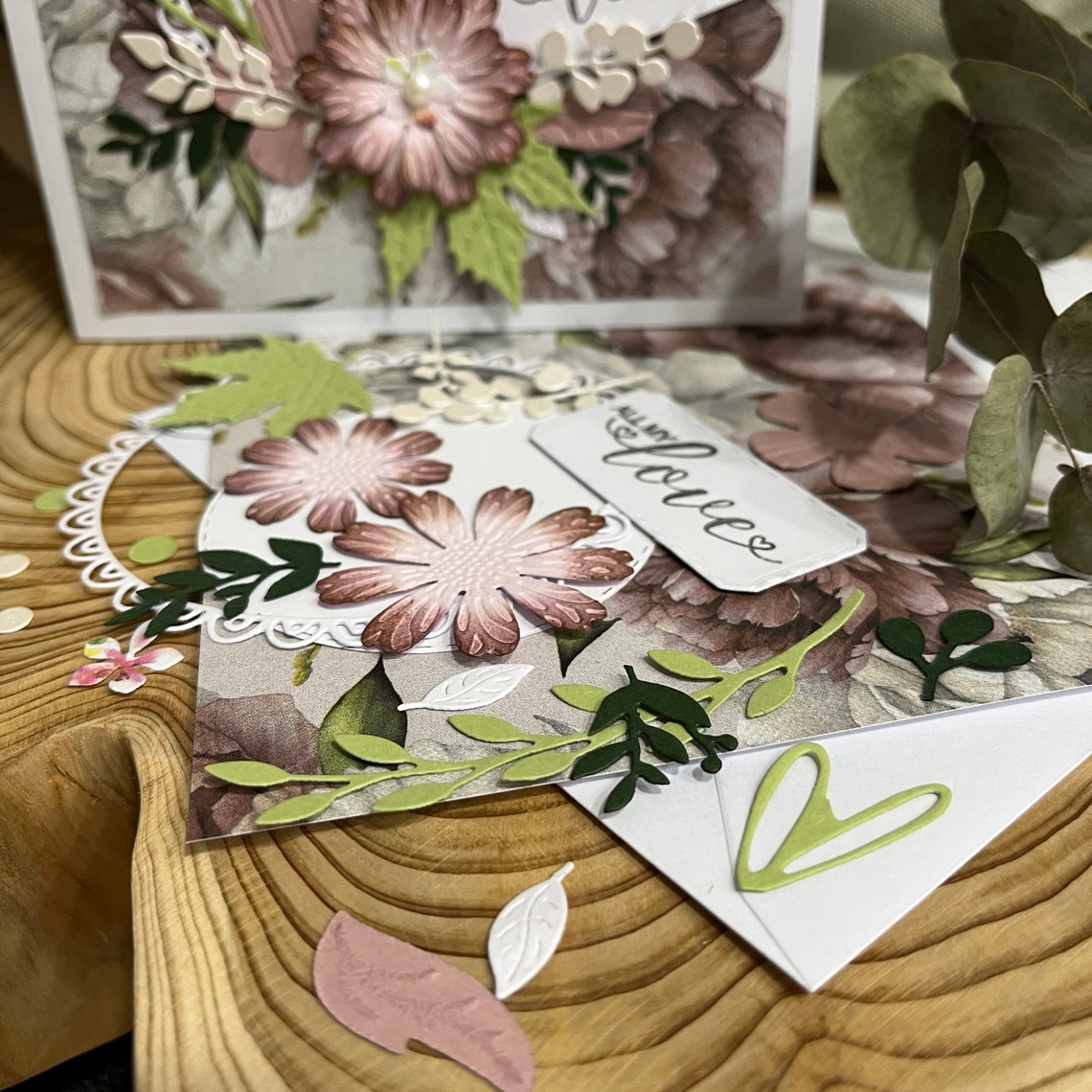 DIY Floral Card Making Kit – Handmade Embossed Card & Envelope - Etsy