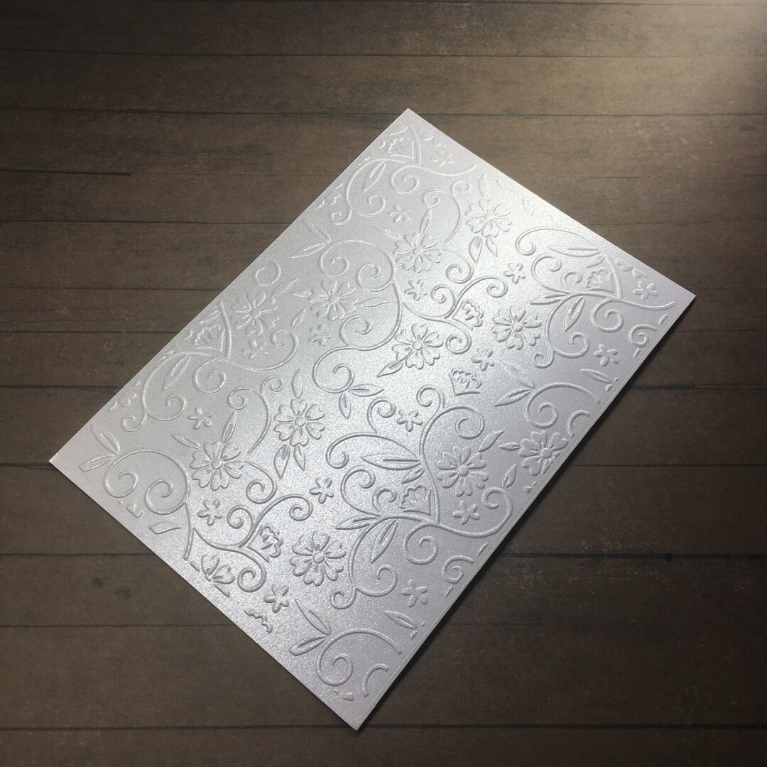 4 X Embossed Pearlised Paper Cards - Components for Handmade Cards - Etsy