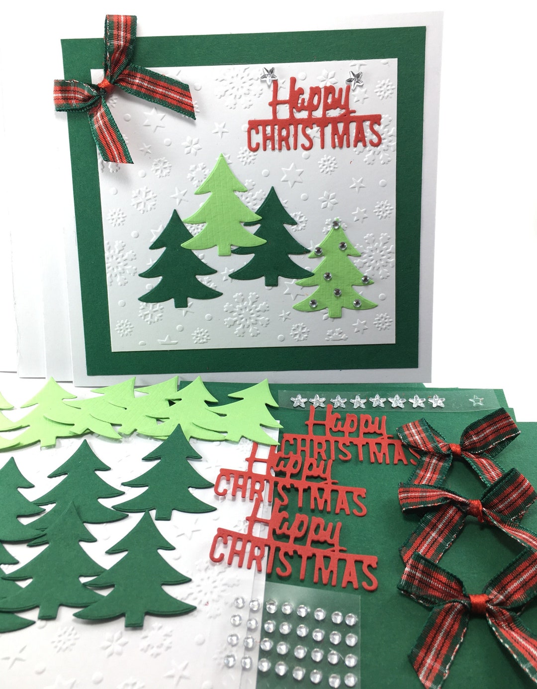 Christmas Embossed Card Kit - Christmas Card Making Kit - Christmas ...