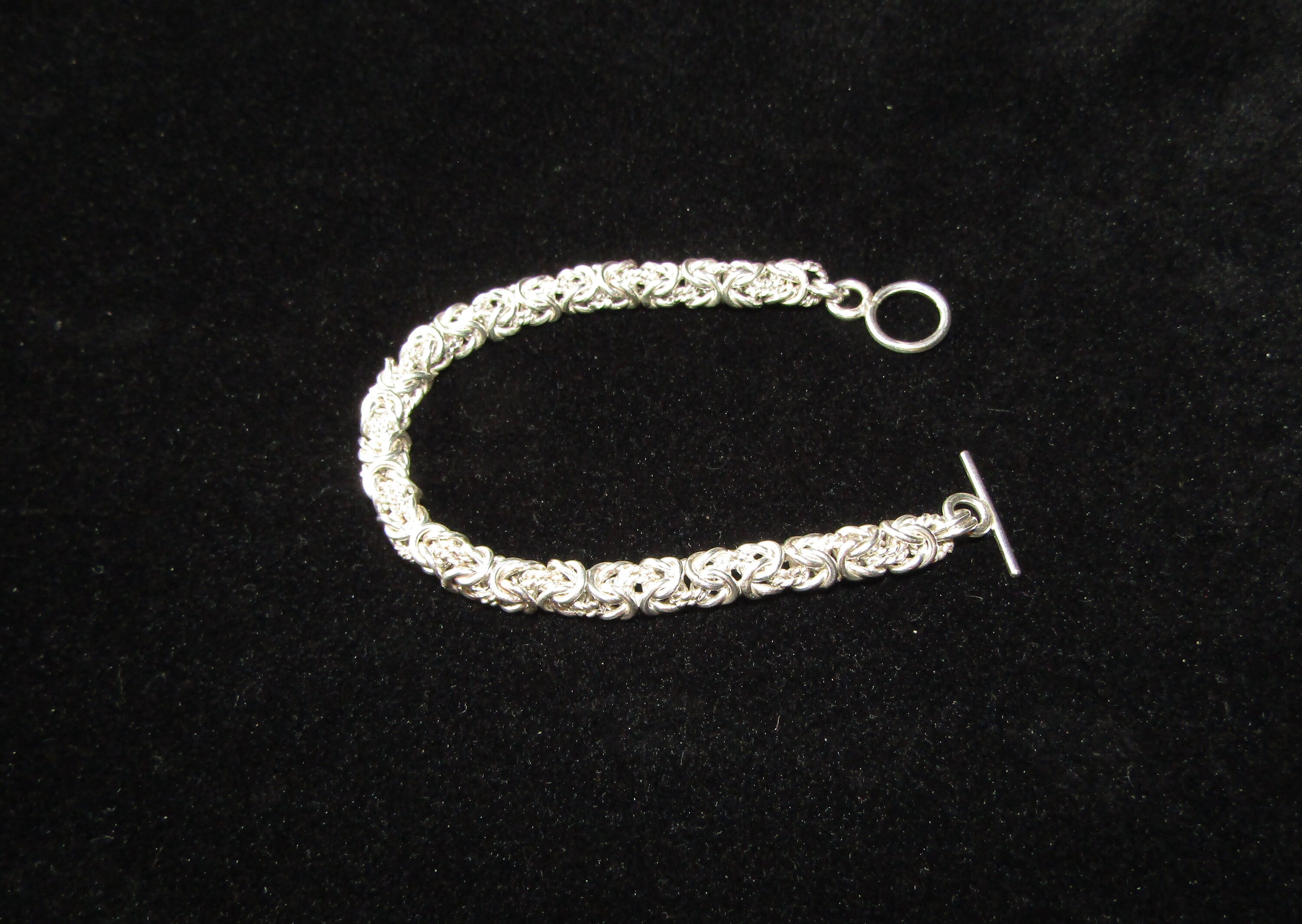 Silver Byzantine Weave Bracelet With Toggle Clasp 15.5cm 21gr - Etsy