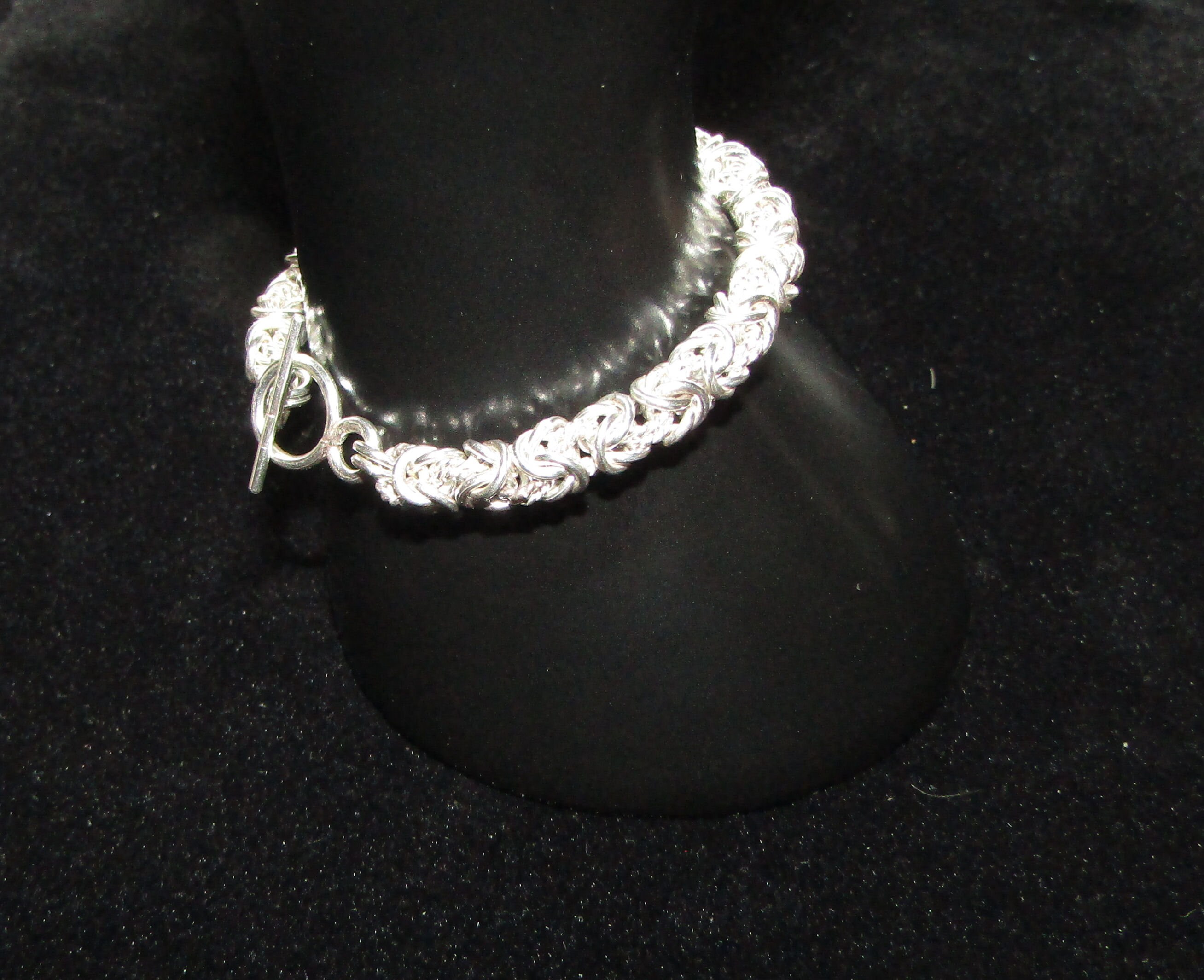 Silver Byzantine Weave Bracelet With Toggle Clasp 15.5cm 21gr - Etsy