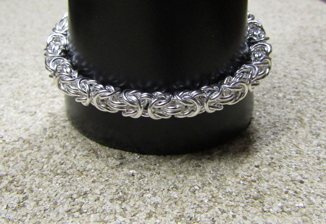 Silver Byzantine Weave Bracelet With Box Clasp 17cm 34gr - Etsy