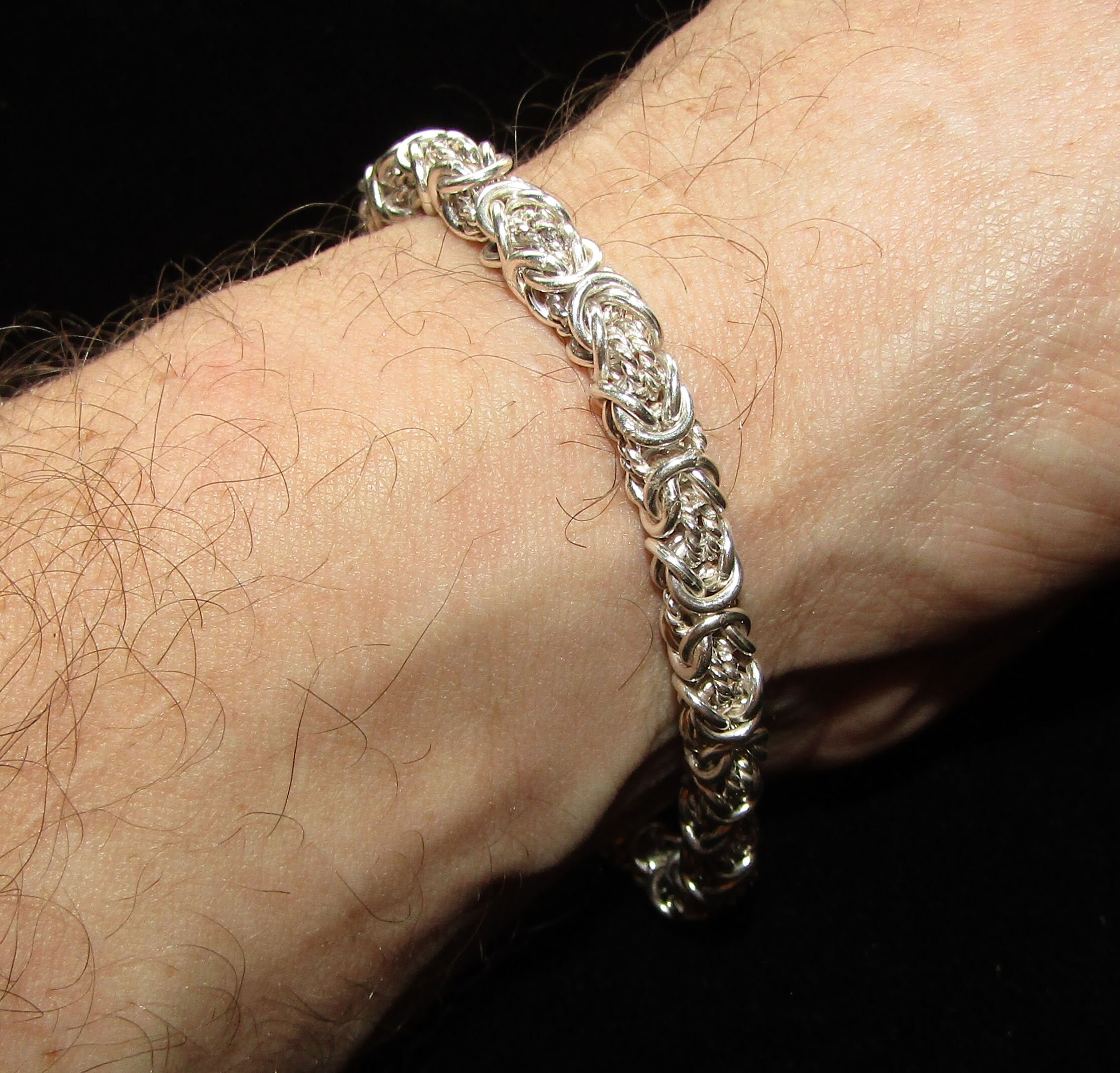 Silver Byzantine Weave Bracelet With Toggle Clasp 15.5cm 21gr - Etsy