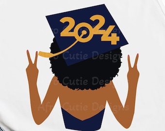 Senior Black Woman Black Girl Graduation SVG African American ...