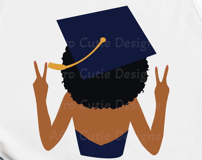 Senior Black Woman - Black Girl Graduation SVG - African American ...