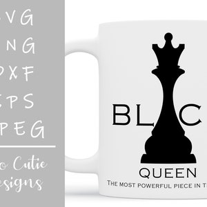 Black Queen Text Chess Piece African American Afro Woman Svg Cutting ...