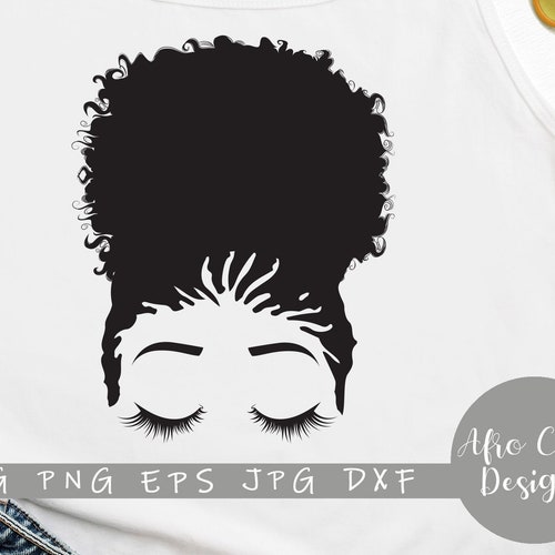 Afro Puff Svg Black Woman Svg Svg Cutting File Eps Dxf - Etsy