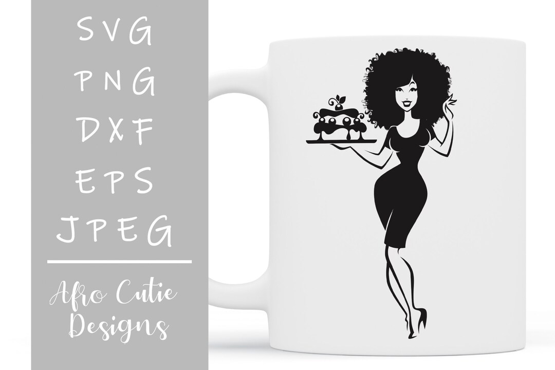 Vintage African American Girl SVG Baking Cooking Retro Black Woman ...