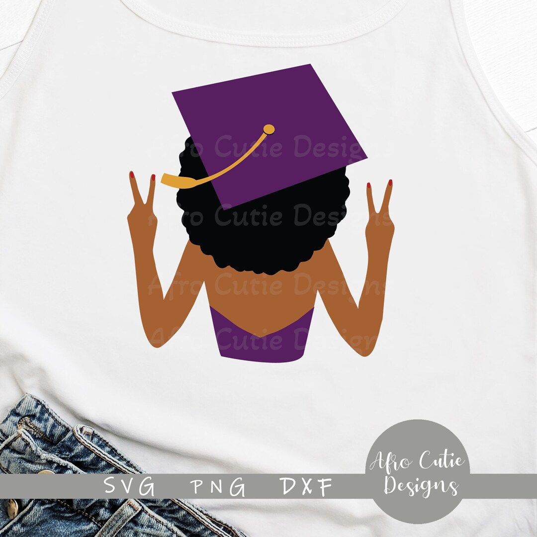 Senior Black Woman - Black Girl Graduation SVG - African American ...