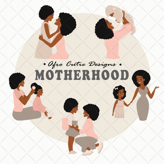 African American Mom Clip Art Motherhood Mothers Day Etsy