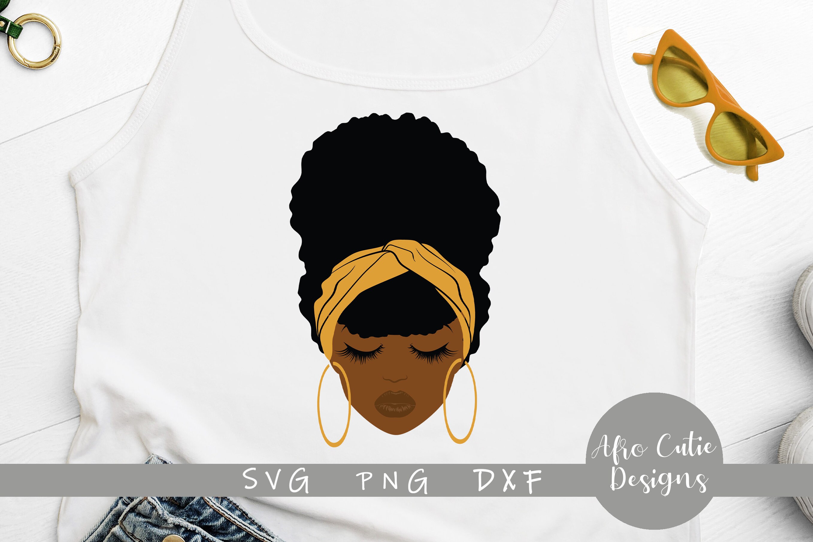 Woman Afro Puff Headscarf Gold African American Afro Girl - Etsy