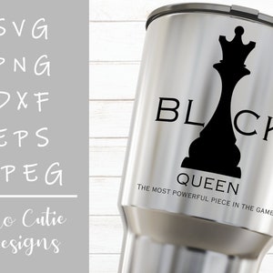 Black Queen Text Chess Piece African American Afro Woman Svg Cutting ...