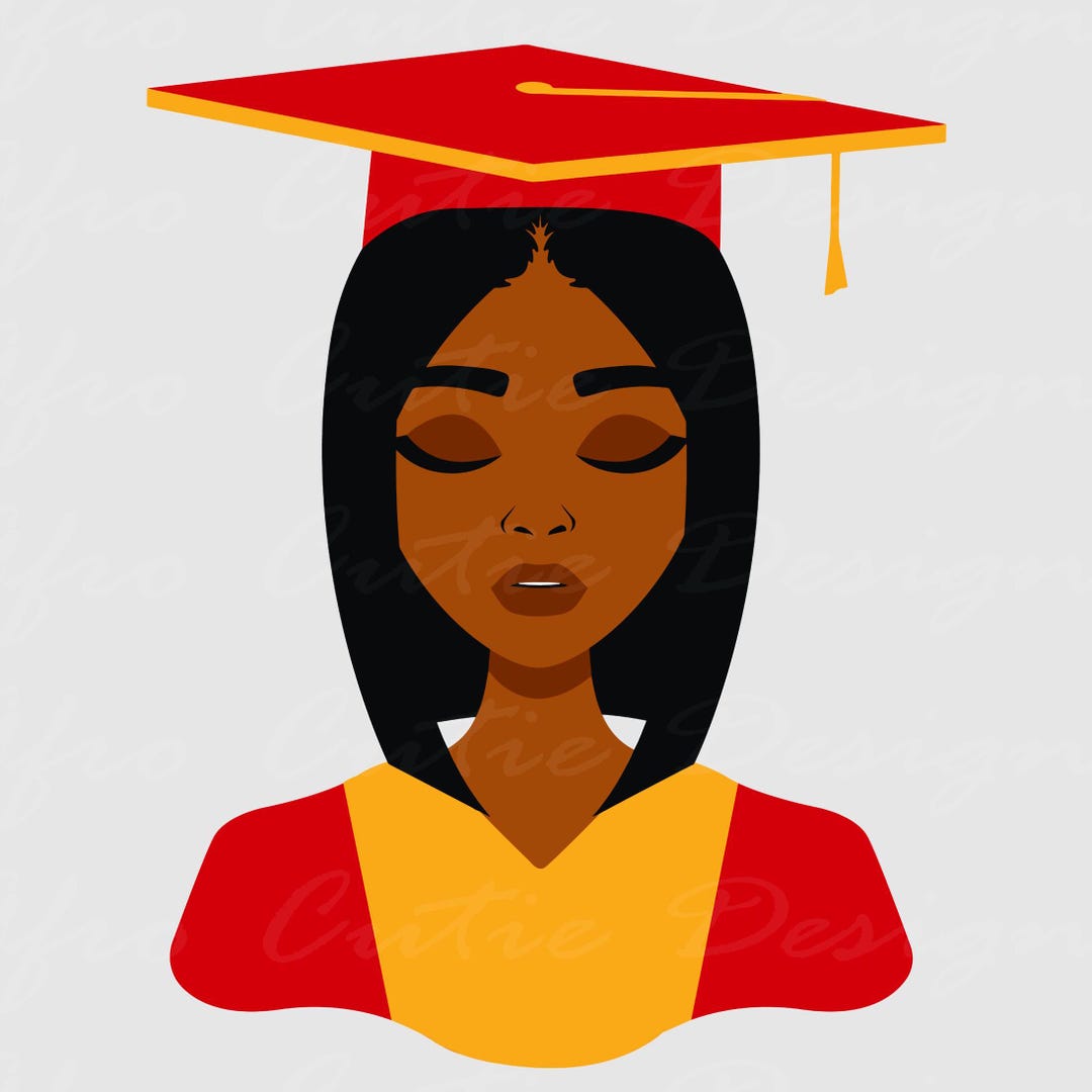 Senior Black Woman - Black Girl Graduation SVG - African American ...