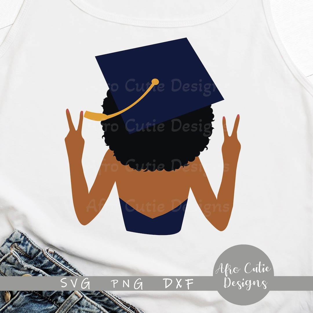 Senior Black Woman - Black Girl Graduation SVG - African American ...