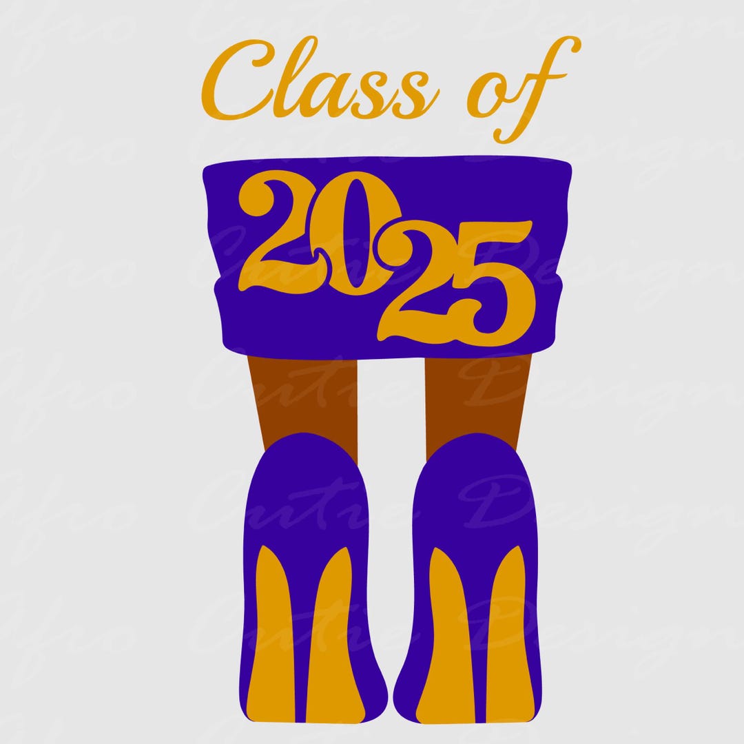 Woman 2025 Purple Gold Heels Graduation - African American - Black Grad ...