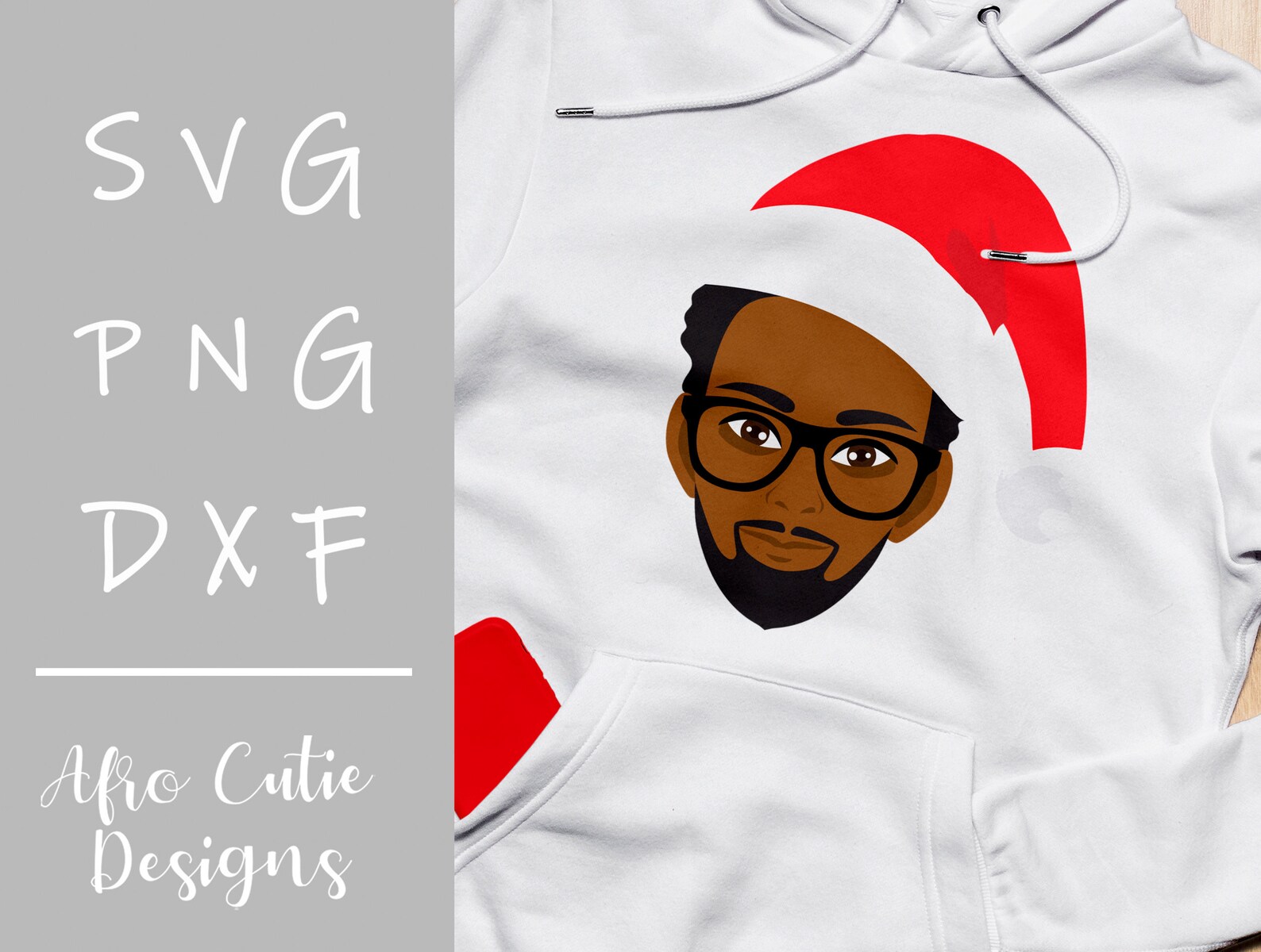 Black Man Santa Hat Black Man Christmas Clipart African - Etsy