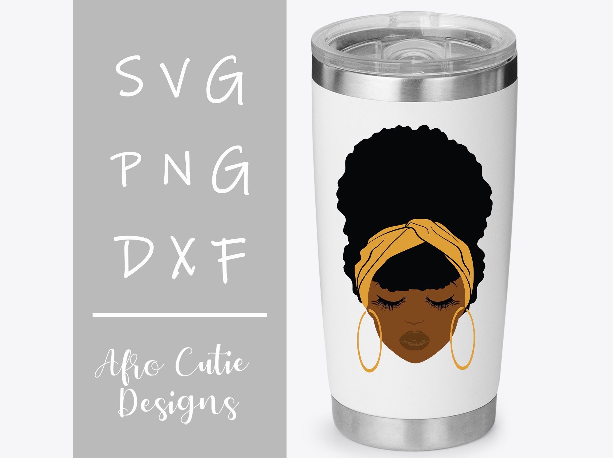 Woman Afro Puff Headscarf Gold African American Afro Girl - Etsy