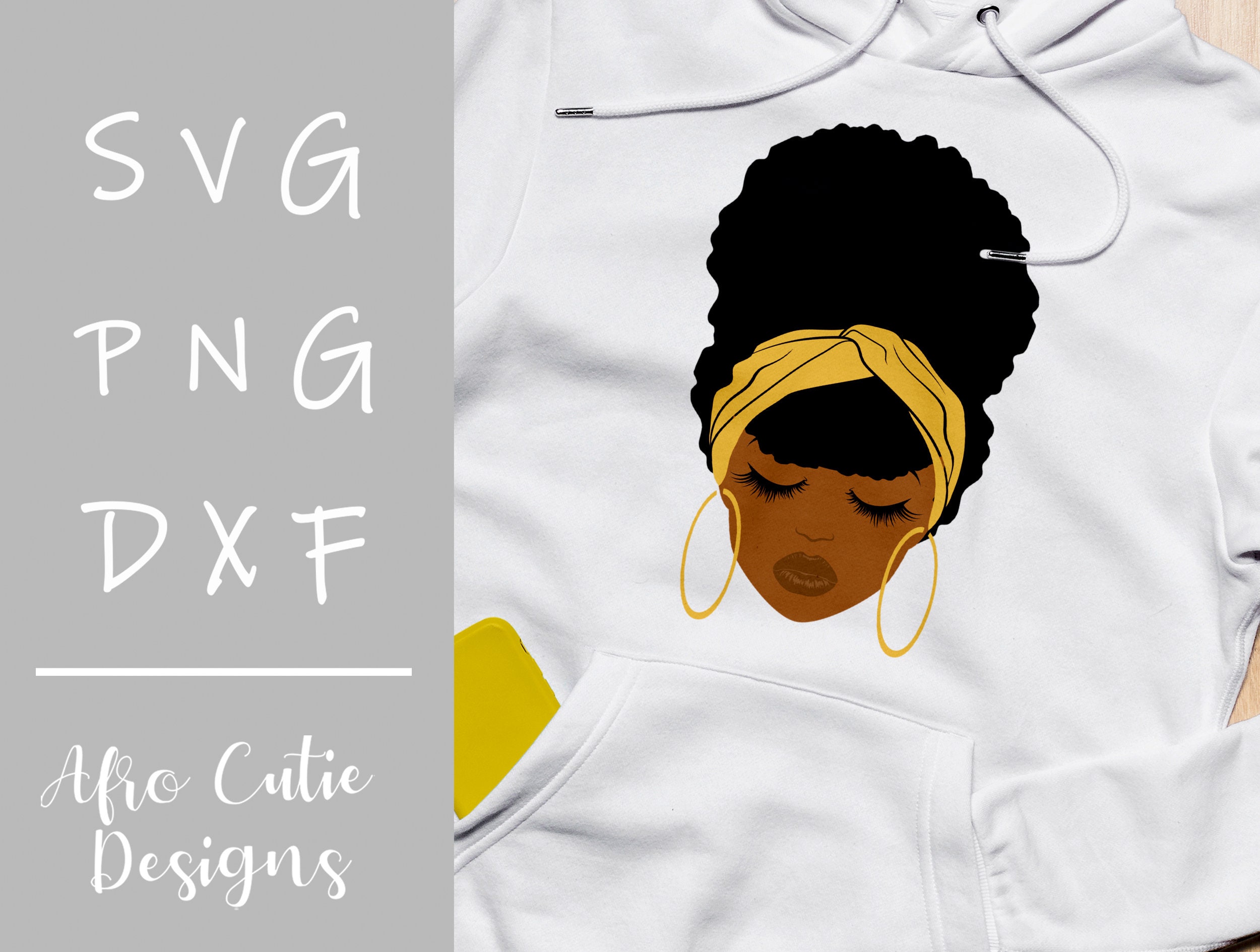 Woman Afro Puff Headscarf Gold African American Afro Girl - Etsy