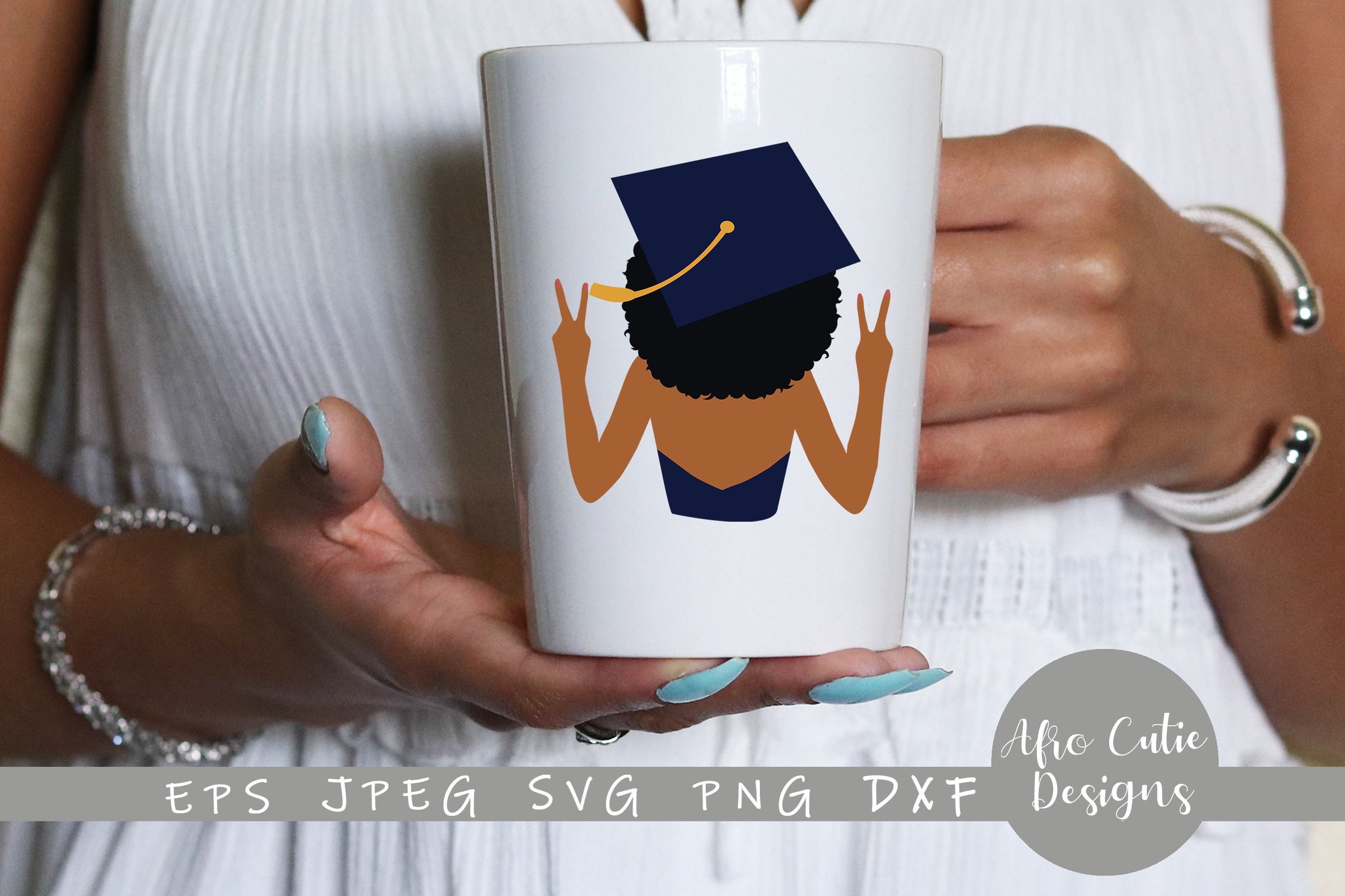 Senior Black Woman - Black Girl Graduation SVG - African American ...