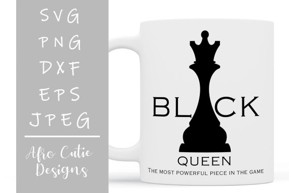 Black Queen Text Chess Piece African American Afro Woman | Etsy