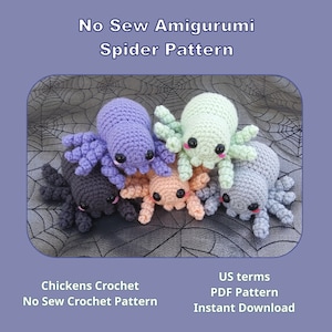 No Sew Amigurumi Spider Crochet Pattern - Etsy