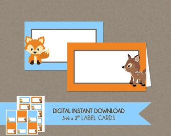 Woodland Label Cards INSTANT DOWNLOAD Woodland Baby - Etsy