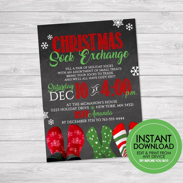 Sock Exchange Invitation - Etsy
