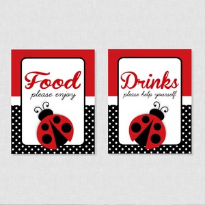 Ladybug Food & Drinks Party Signs - INSTANT DOWNLOAD - Ladybug Baby ...