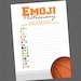Basketball Emoji Pictionary Baby Shower Game - INSTANT DOWNLOAD ...