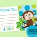 Monkey Birthday Thank You EDITABLE INSTANT DOWNLOAD Monkey Thank You ...
