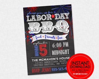 Labor Day Party Invitation - Etsy